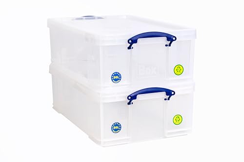 Really Useful Box Plastic Storage 50 Litre Clear (Pack Of 2) – Bidnamic ...