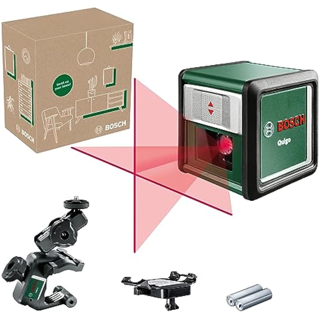 Bosch Cross line Laser Quigo with Universal clamp MM 2 (Easy and Preci ...