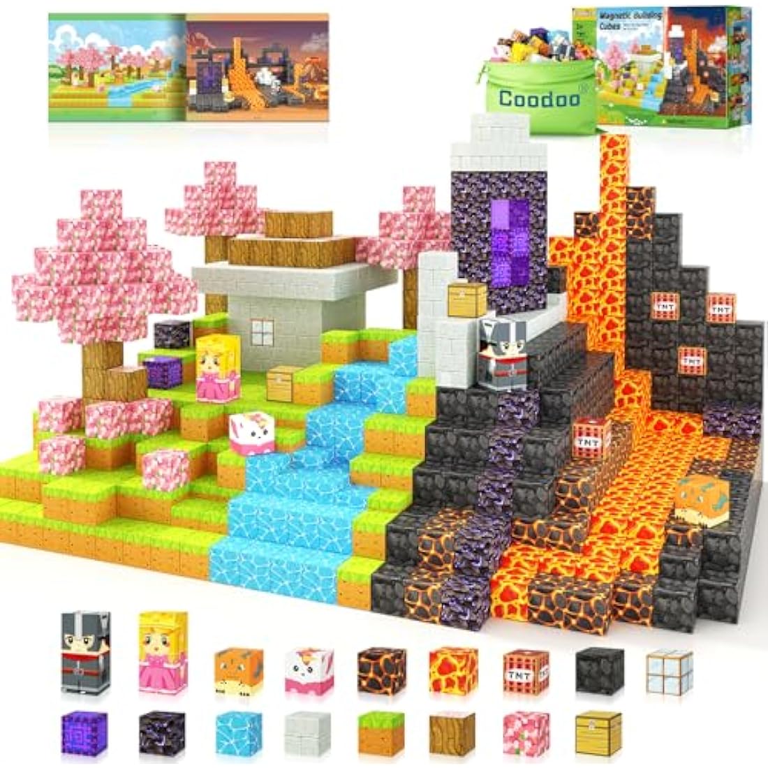 Magnetic Blocks - Build Mine Magnet World Magic Portal Set, Magnetic T ...