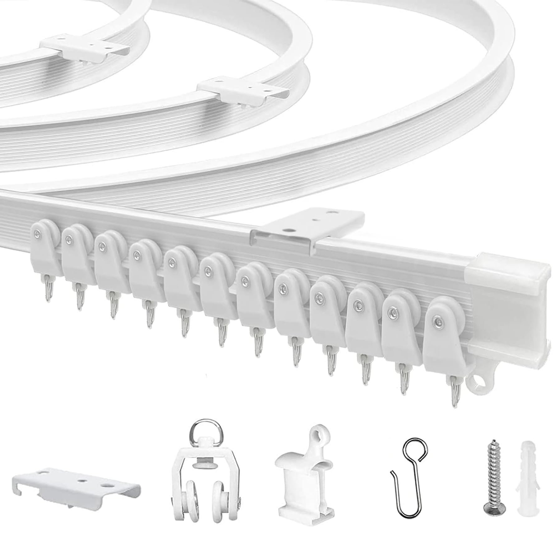 JIHXYER Flexible Bendable Ceiling Curtain Track, 9.8ft (3m) Curtain Ra ...
