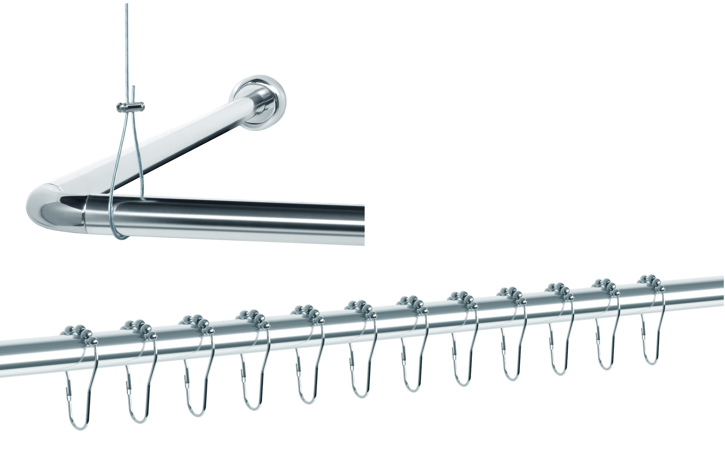 Libaro Universal Shower Rail Set for Bathtubs L-Shape and Shower U-Sha ...