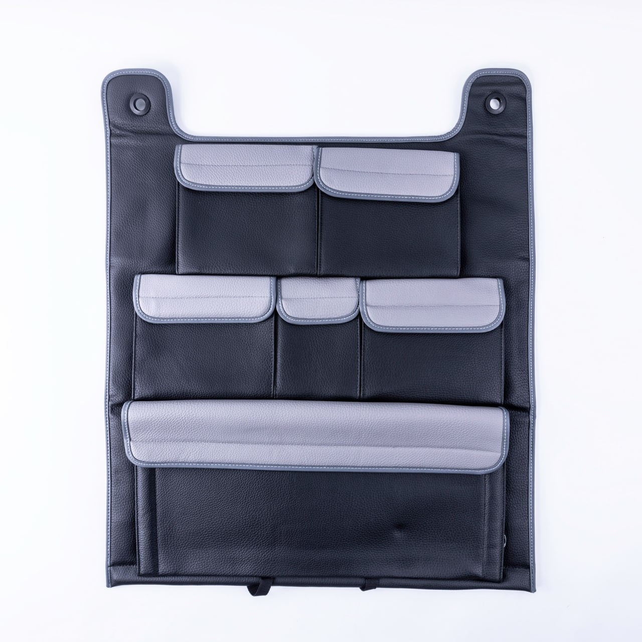 For VW T5 / T5.1 Transporter Double Back Seat Organiser (Black with Gr ...