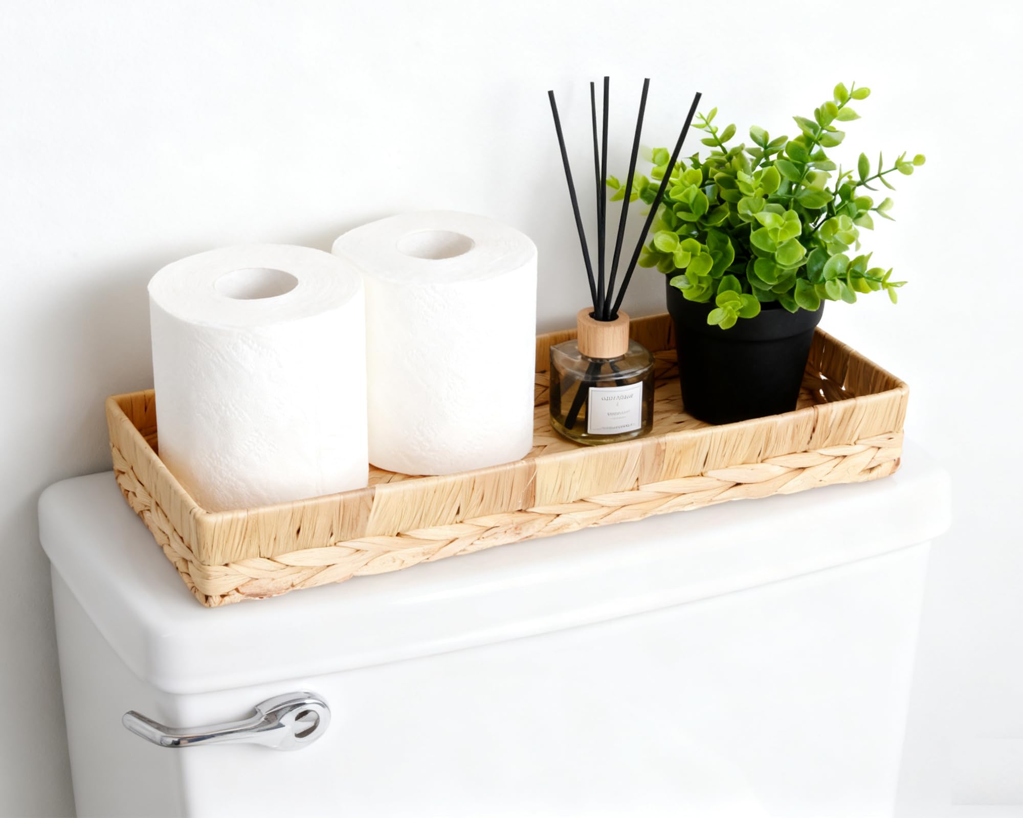 PENGARO Bathroom Tray, 16" Rectangle Bathroom Tray Over Toilet Tank Wa ...