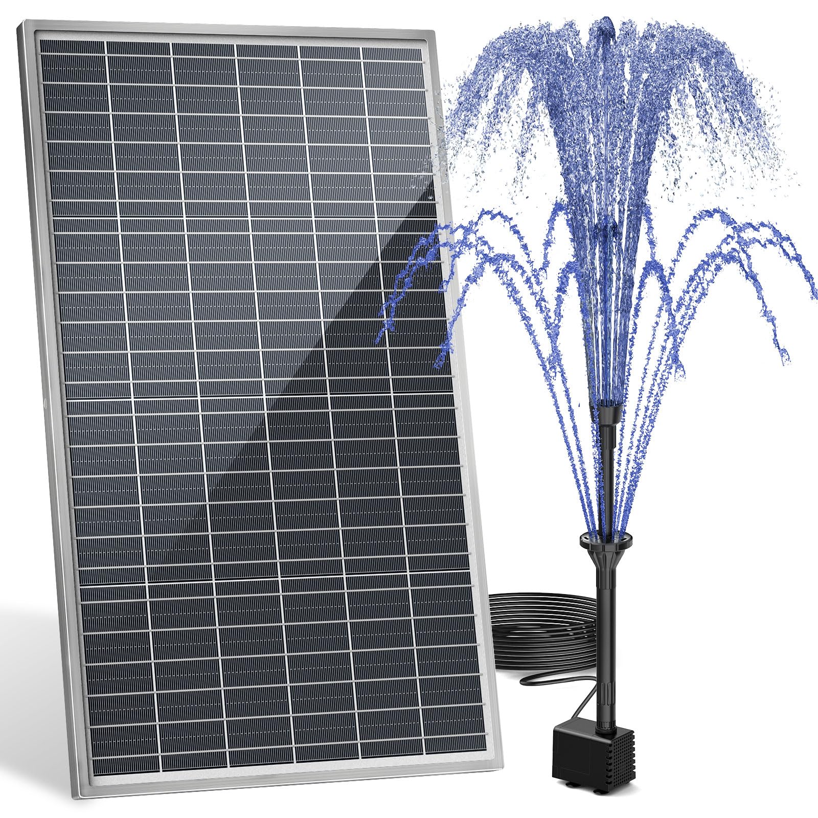 AMZtime 20W Solar Water Fountain, Upgraded solar powered water fountai ...