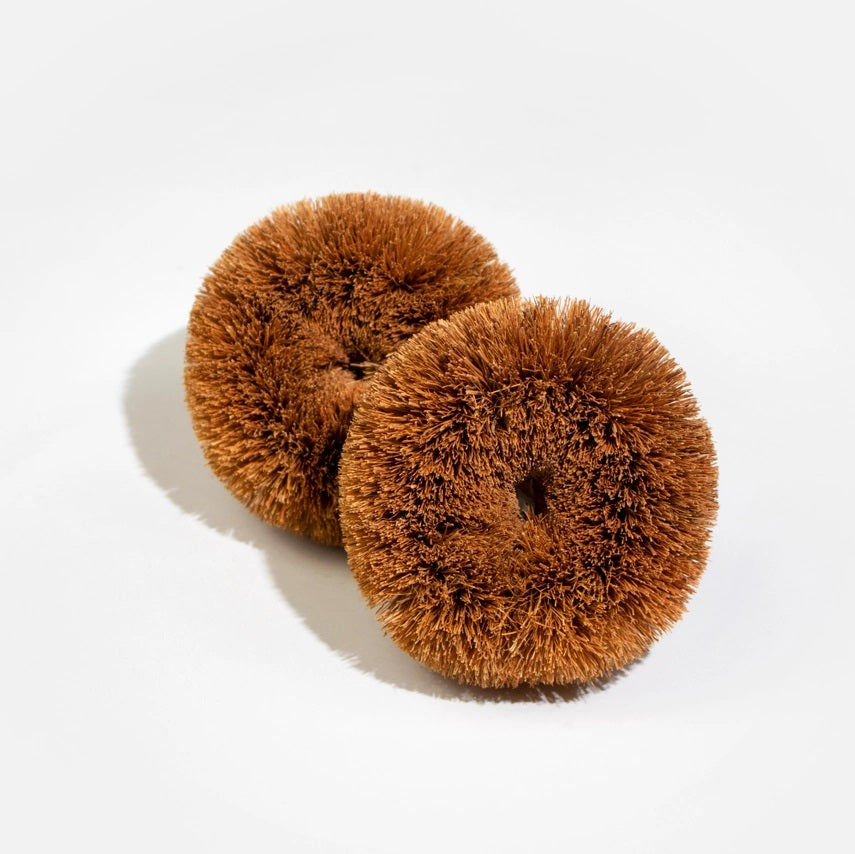 Zero Waste Club Coconut Round Kitchen Scourers – Pack of 2 – Bidnamic Store