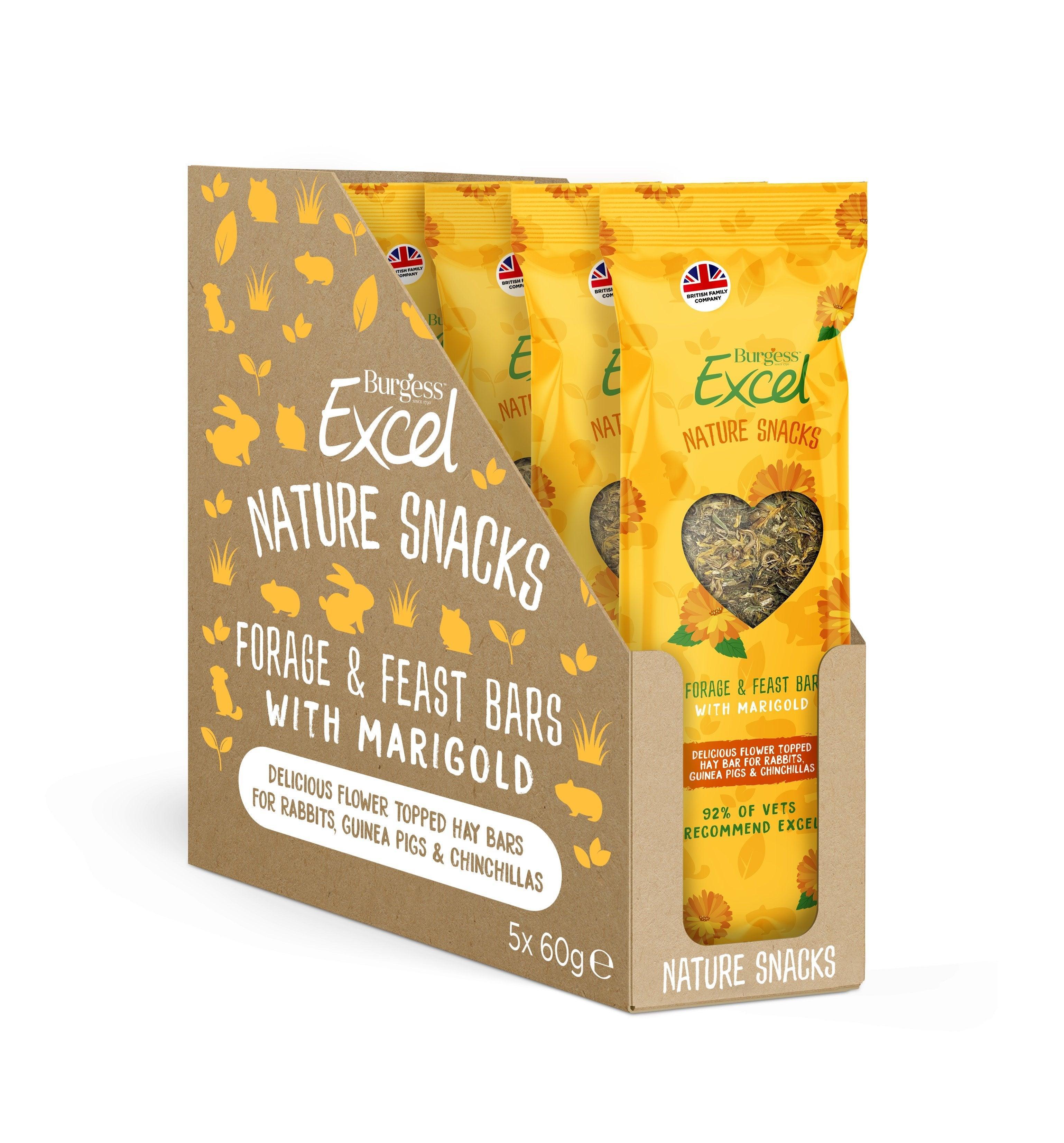 Burgess Excel Nature Snacks Forage & Feast Marigold Bars 60g – Bidnamic ...