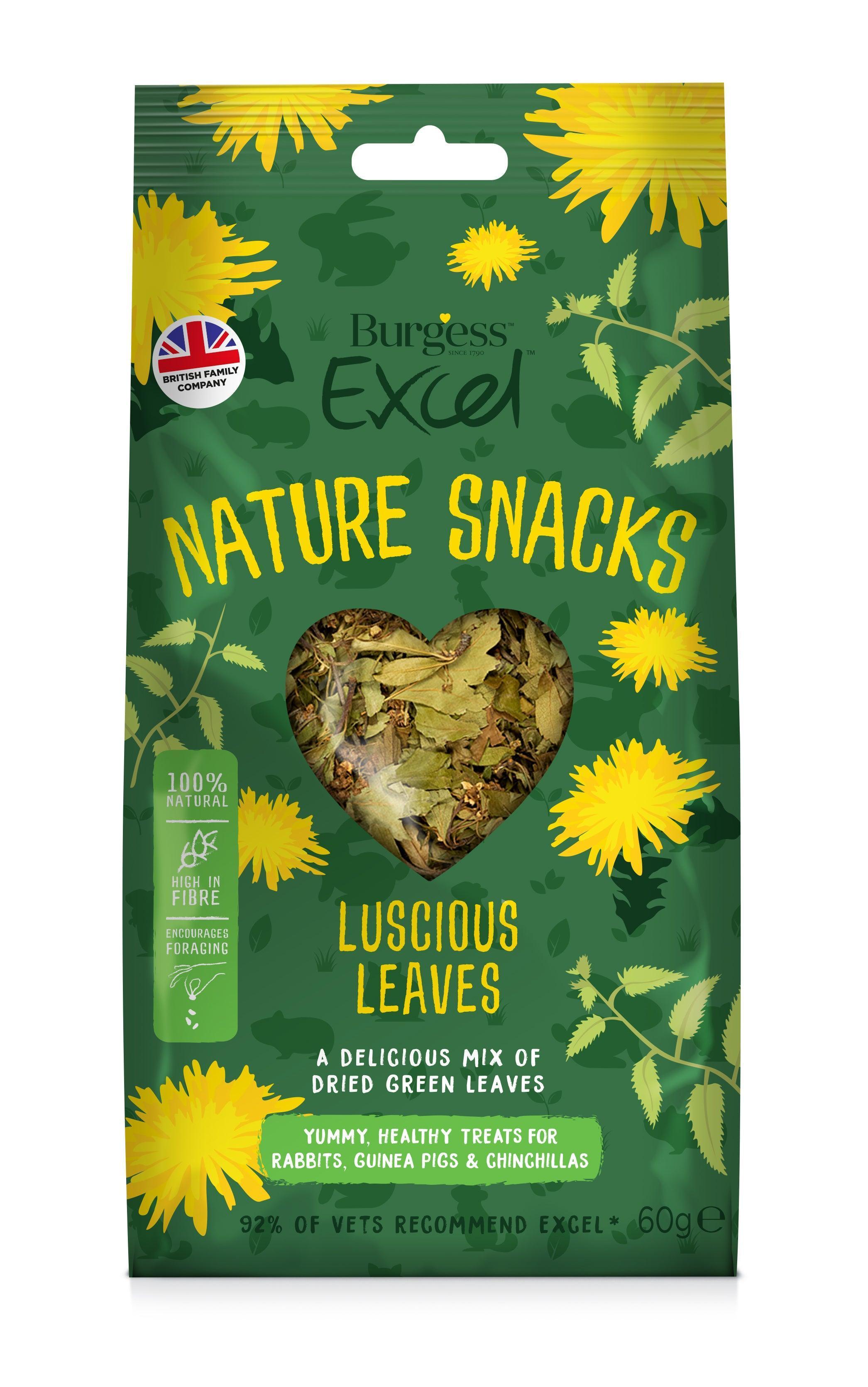 Burgess Excel Nature Snacks Luscious Leaves 60g – Bidnamic Store