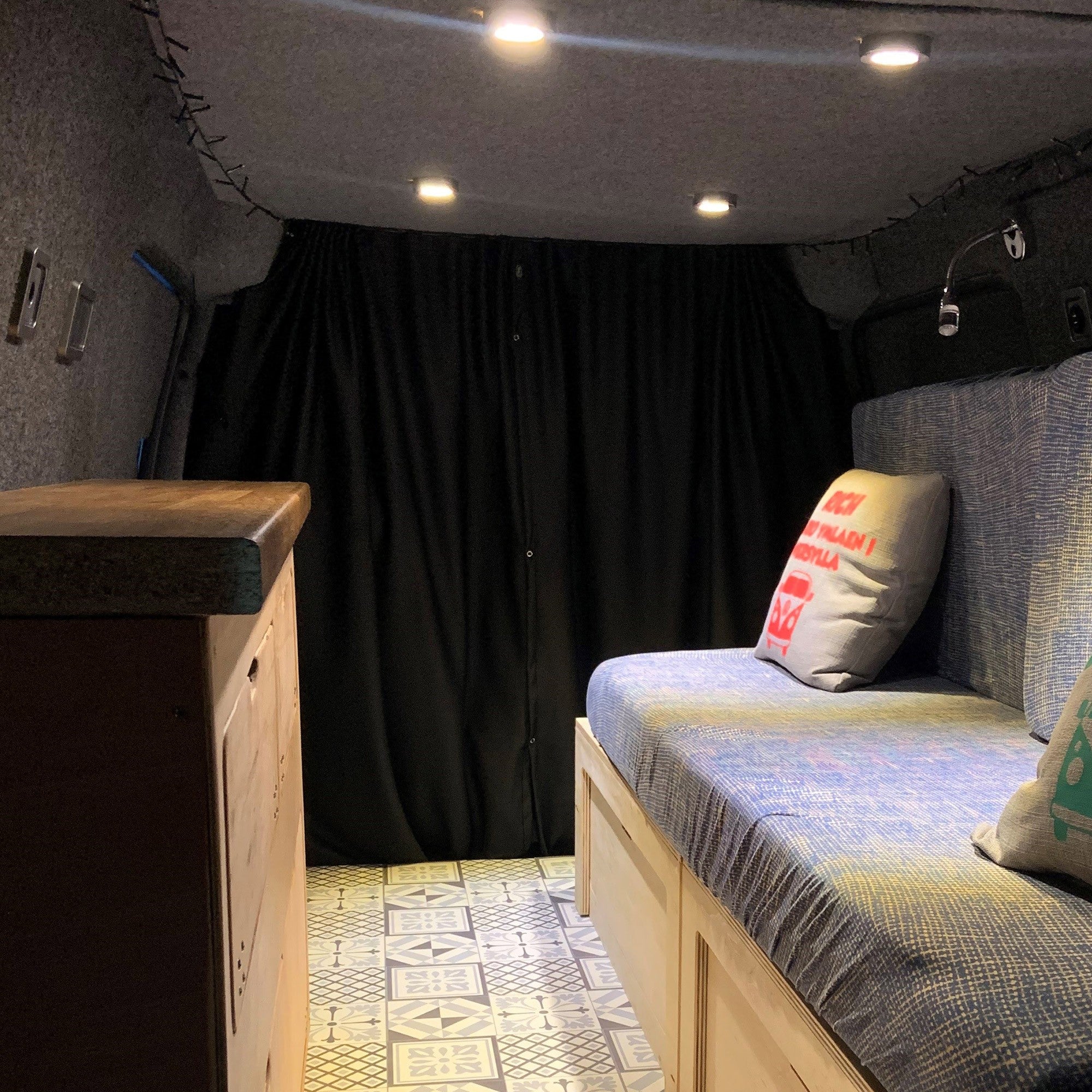 For VW Caddy Cab Divider Curtain Kit with Rail Premium Quality - Van-X ...